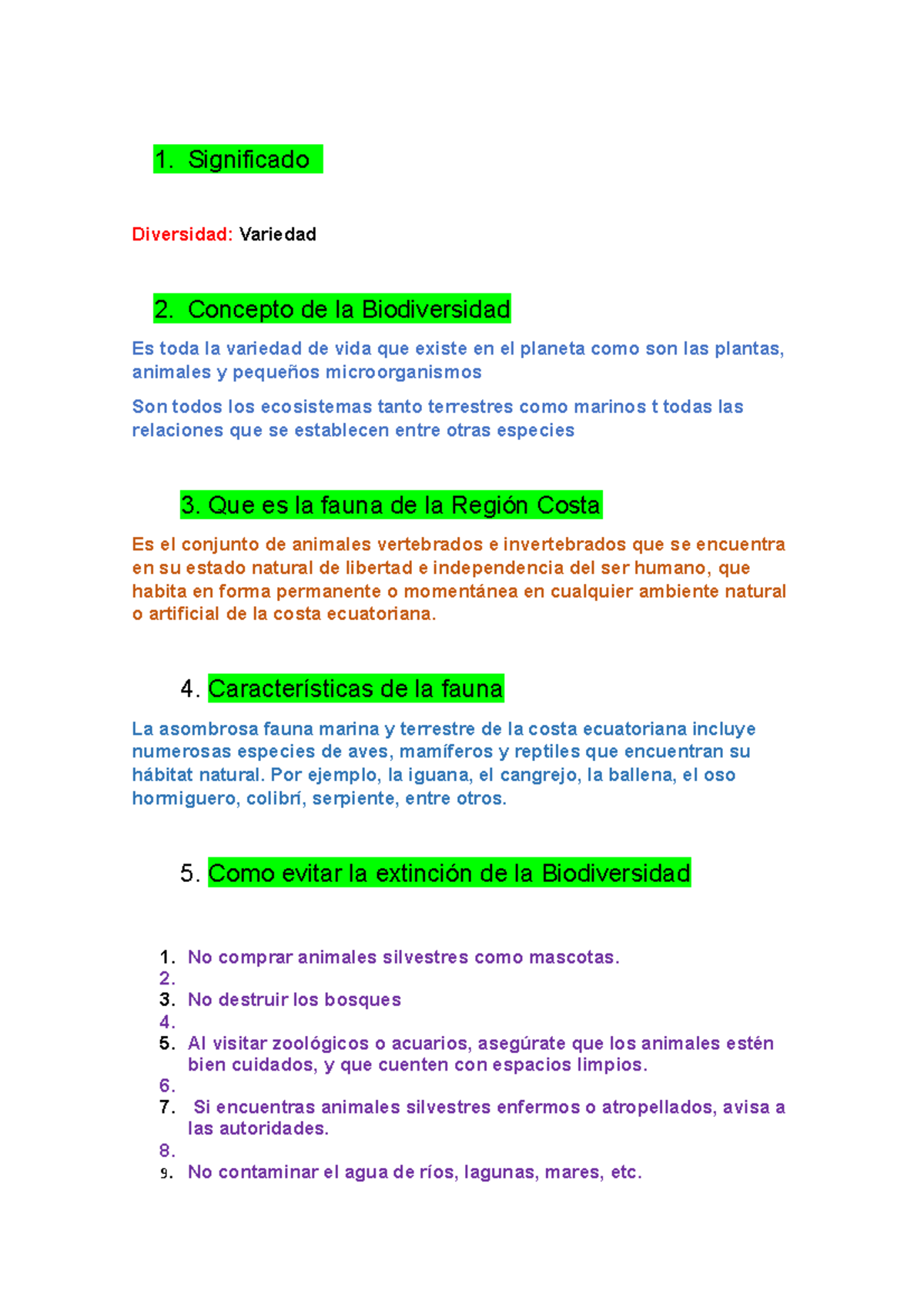Significado - 1. Significado Diversidad: Variedad 2. Concepto de la ...