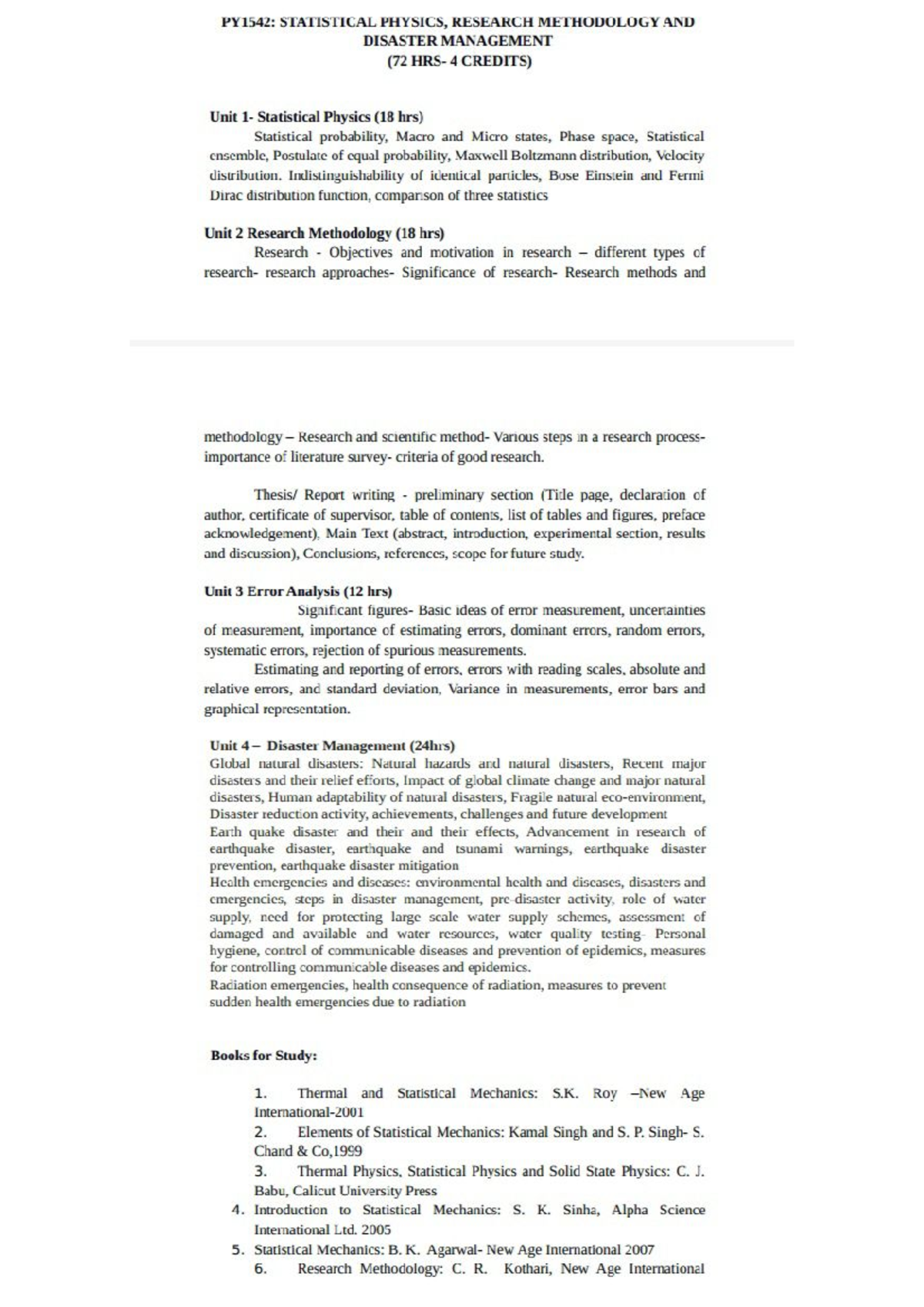 S5 Statistical Phy syllabus - Thermodynamics, Statistical Physics ...
