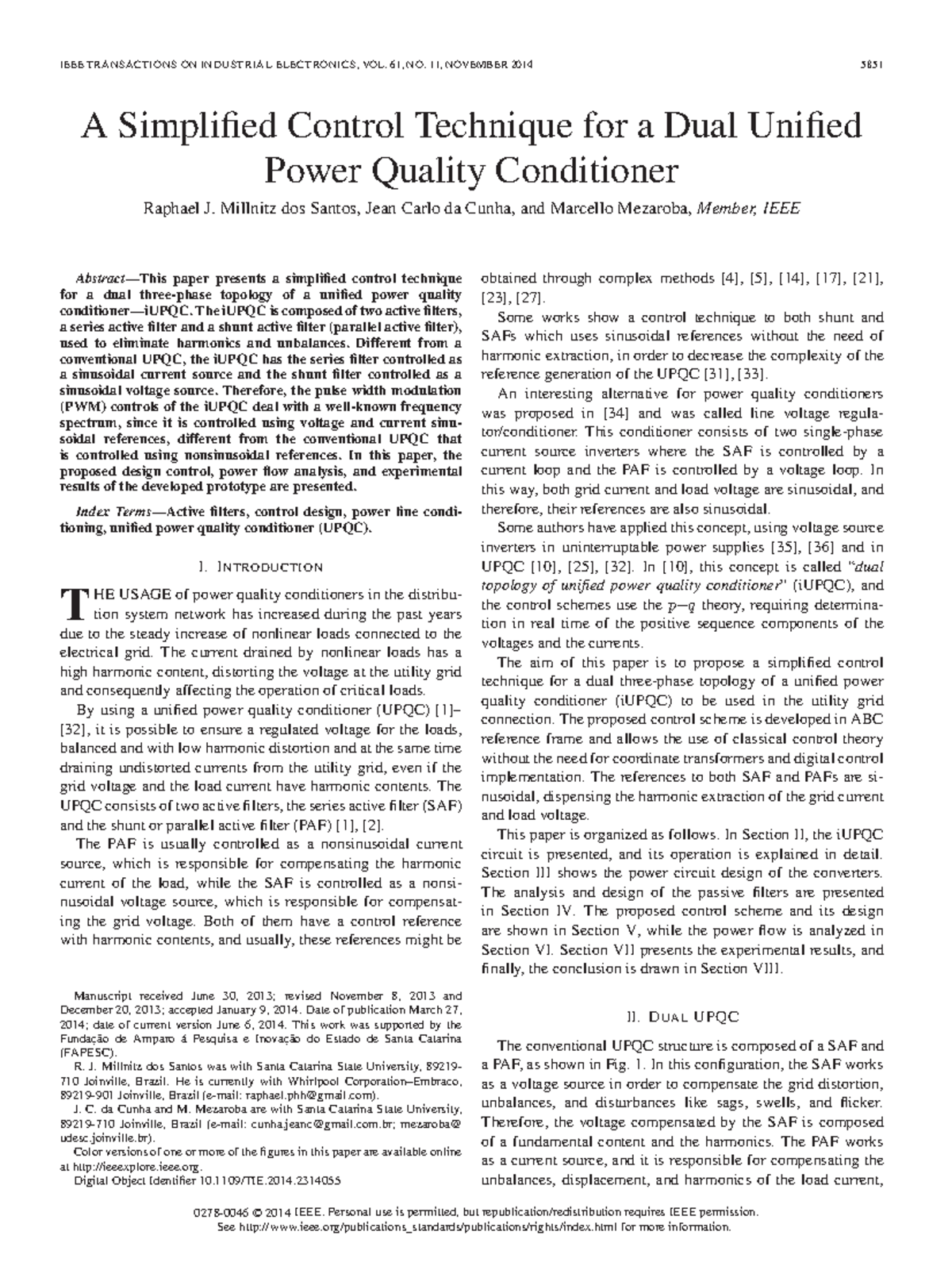 A Simpliﬁed Control Technique for a Dual Uniﬁed - A Simplified Control ...