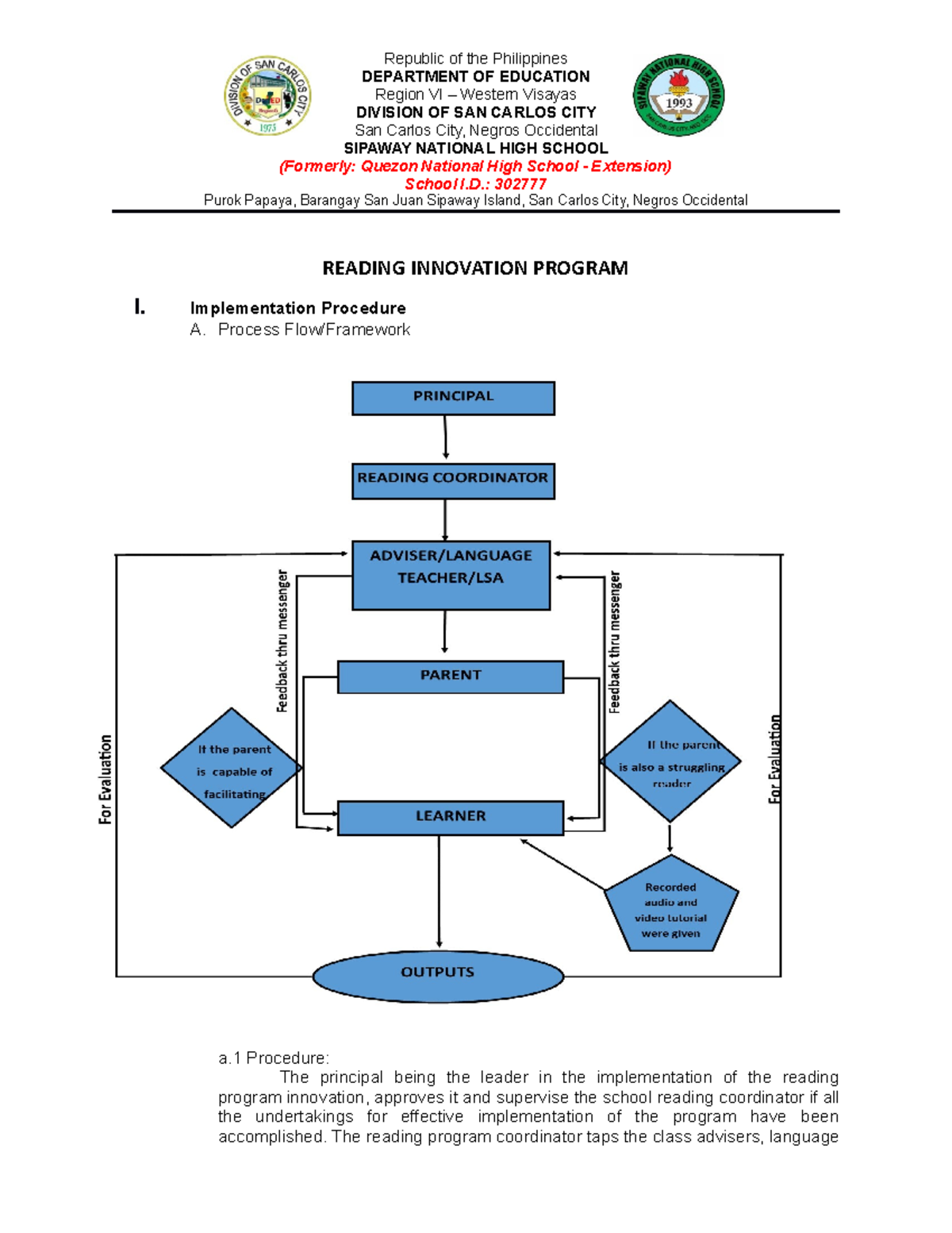 Framework, Timeline - Republic of the Philippines DEPARTMENT OF ...