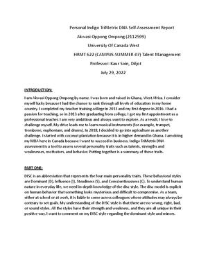 OBHR Analysis Company Report and Presentation Summer 24 - HRMT 622 ...