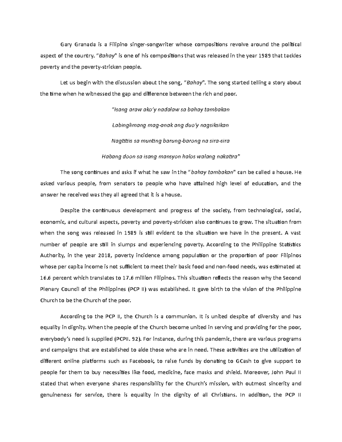 Reflection - Bahay by Gary Granada - Gary Granada is a Filipino singer ...