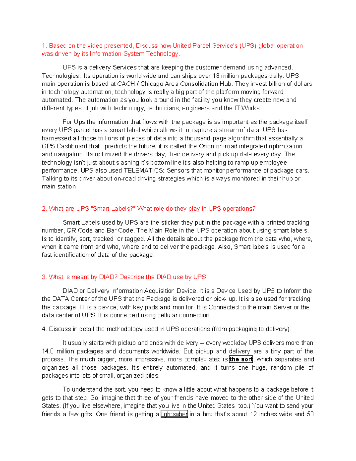 Case study #1 Information system - Based on the video presented ...