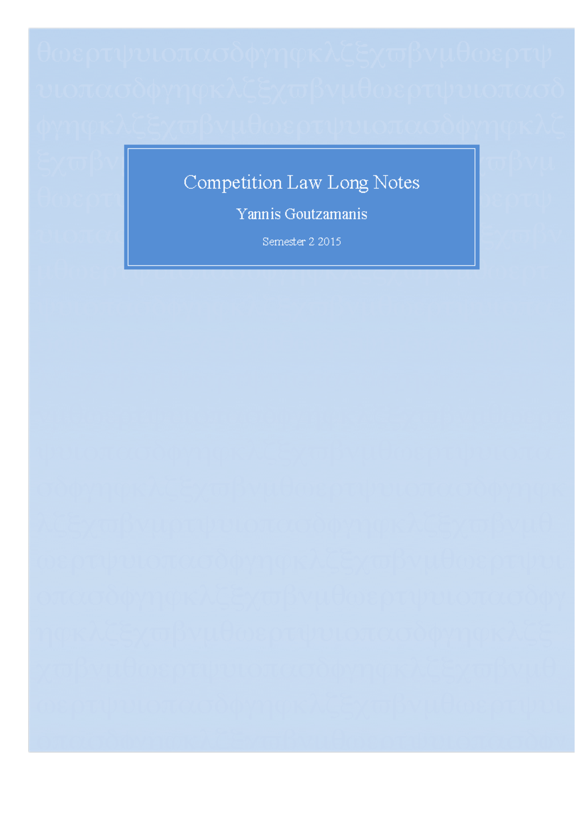 Competition Law Long Notes - θωερτψυιοπασδφγηφκλζξχπβνμθωερτψ ...
