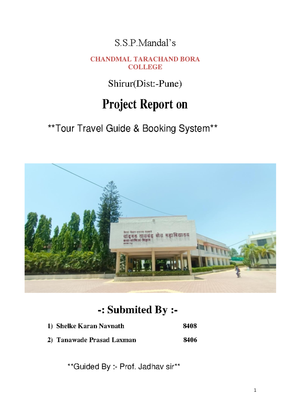 Prasad documentation-1 - S.S.P’s CHANDMAL TARACHAND BORA COLLEGE Shirur ...