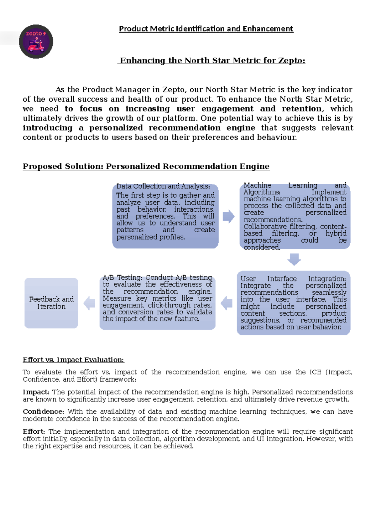 Product Metric Identification and Enhancement - Product Metric ...