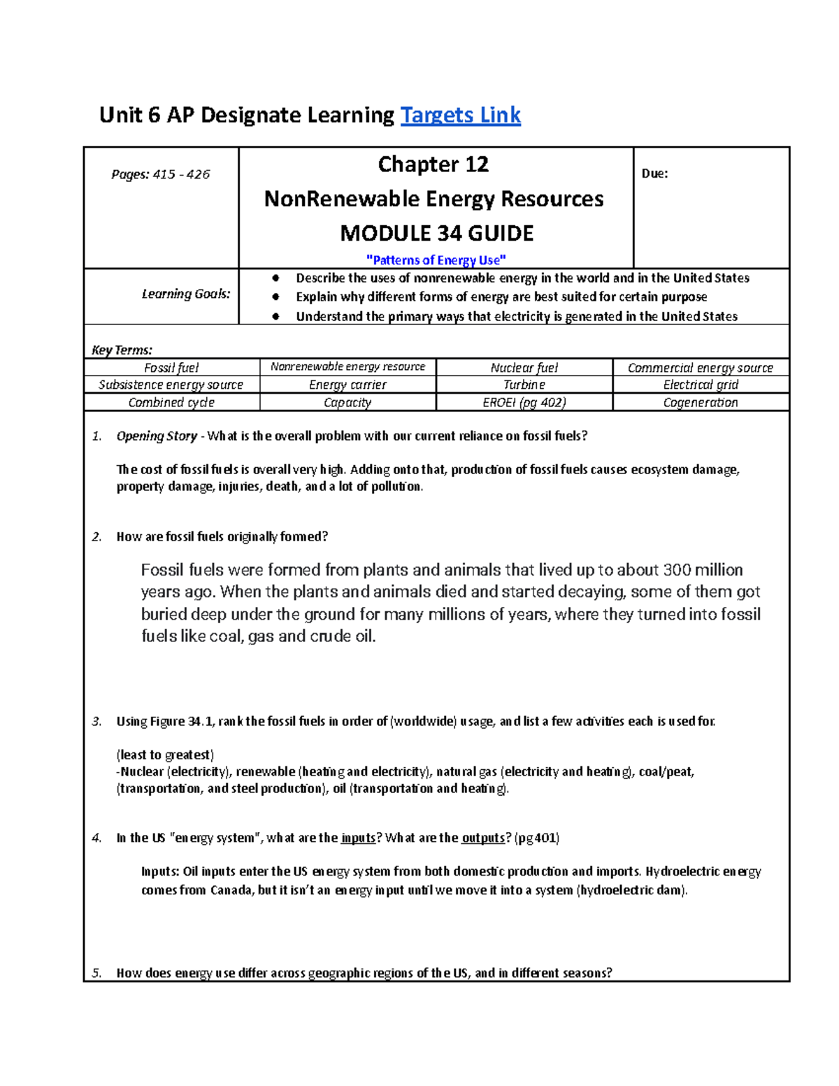 Copy of Chpt 12 Reading Guide - Unit 6 AP Designate Learning Targets ...