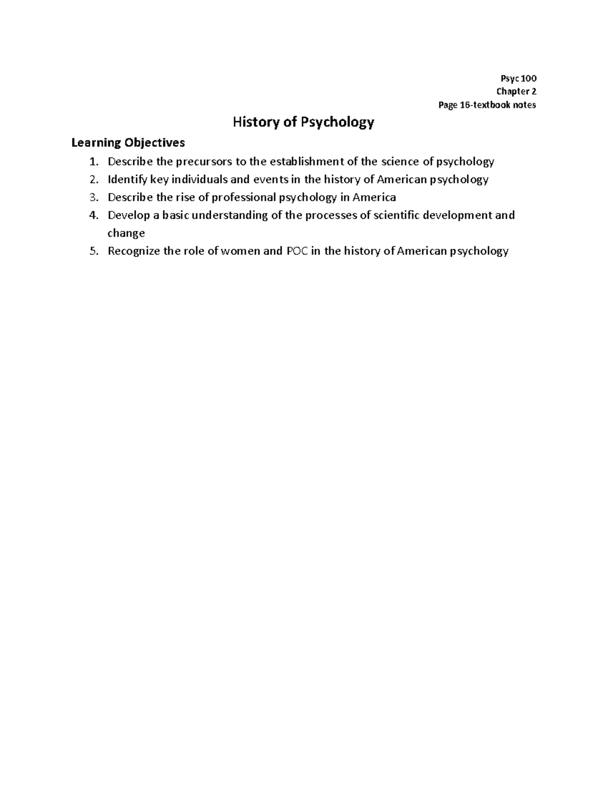 History of Psychology - Chapter 2 Page 16-textbook notes History of ...
