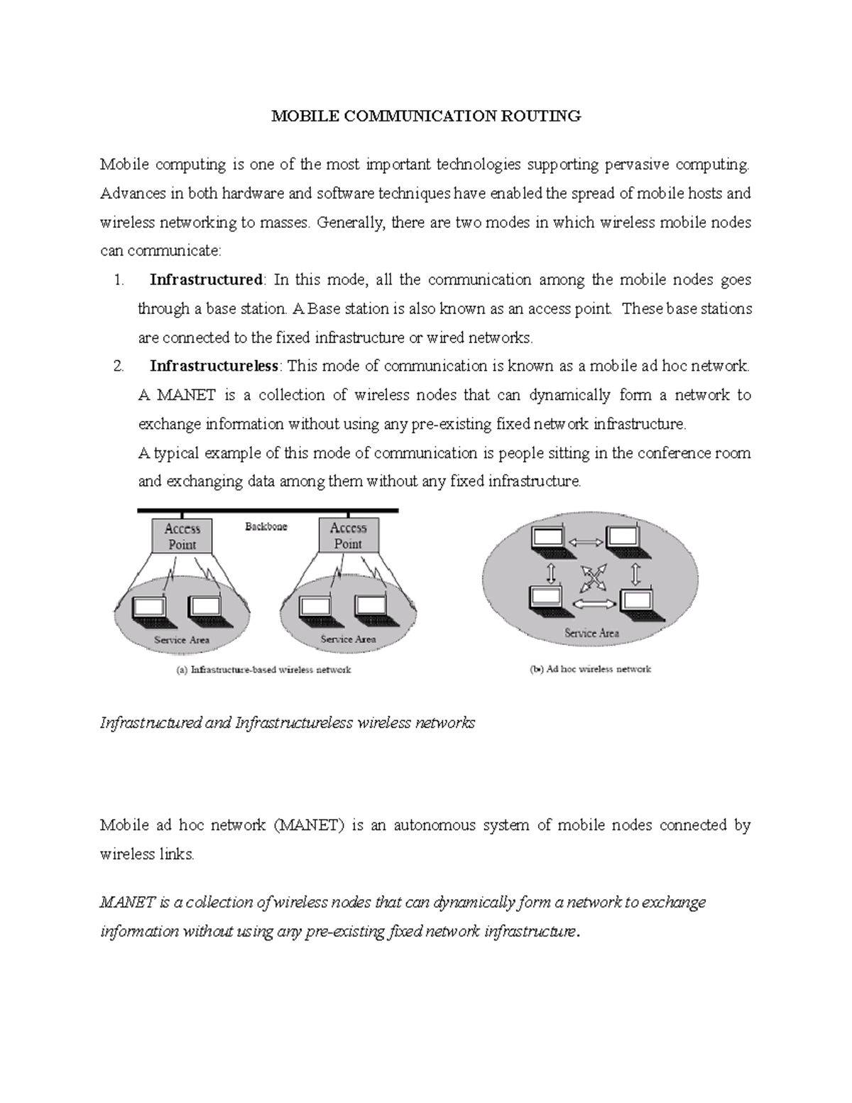 6 Mobile Communication Routing MOBILE COMMUNICATION ROUTING Mobile