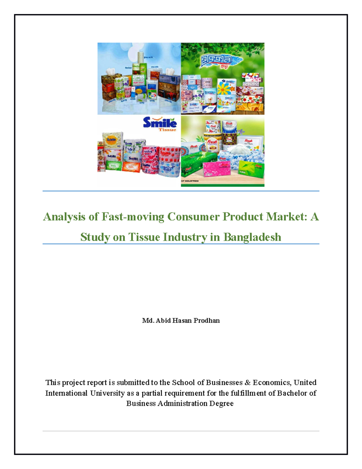 Analysis of Fast-moving Consumer Product Market A Study on Tissue ...