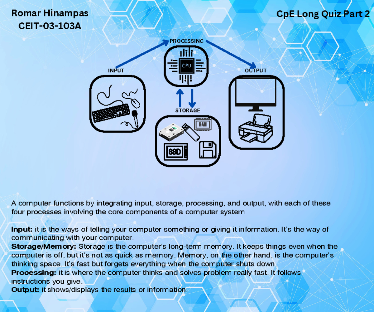 LQ P2 Hinampas - LQ P2 - PROCESSING INPUT OUTPUT STORAGE A computer ...