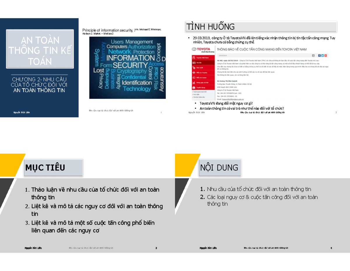 AISe-2023-Chapter 2-SV - AN TOÀN THÔNG TIN KẾ TOÁN CHƯƠNG 2- NHU CẦU CỦA TỔ CHỨC ĐỐI VỚI AN TOÀN ...