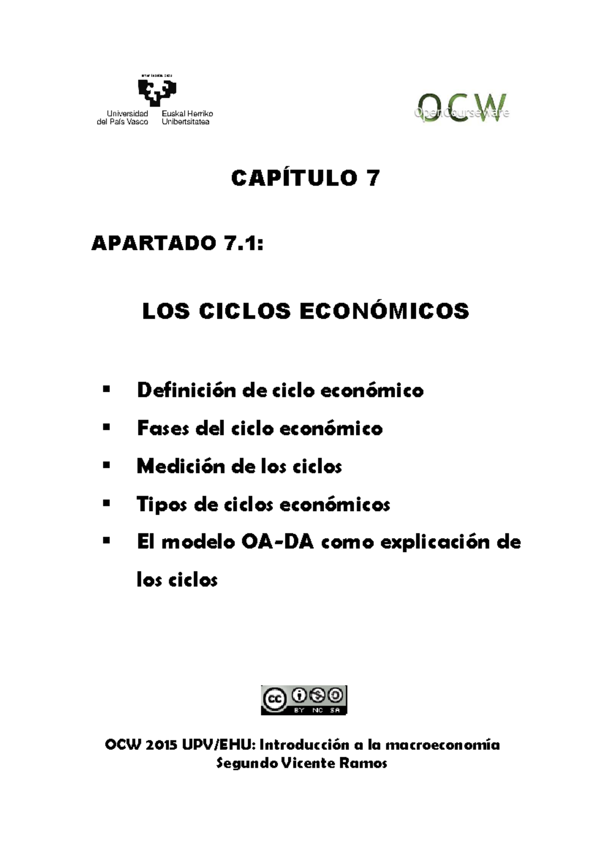 L2S5T10 Los ciclos económicos - APARTADO LOS CICLOS ECONÓMICOS Definición de ciclo económico ...