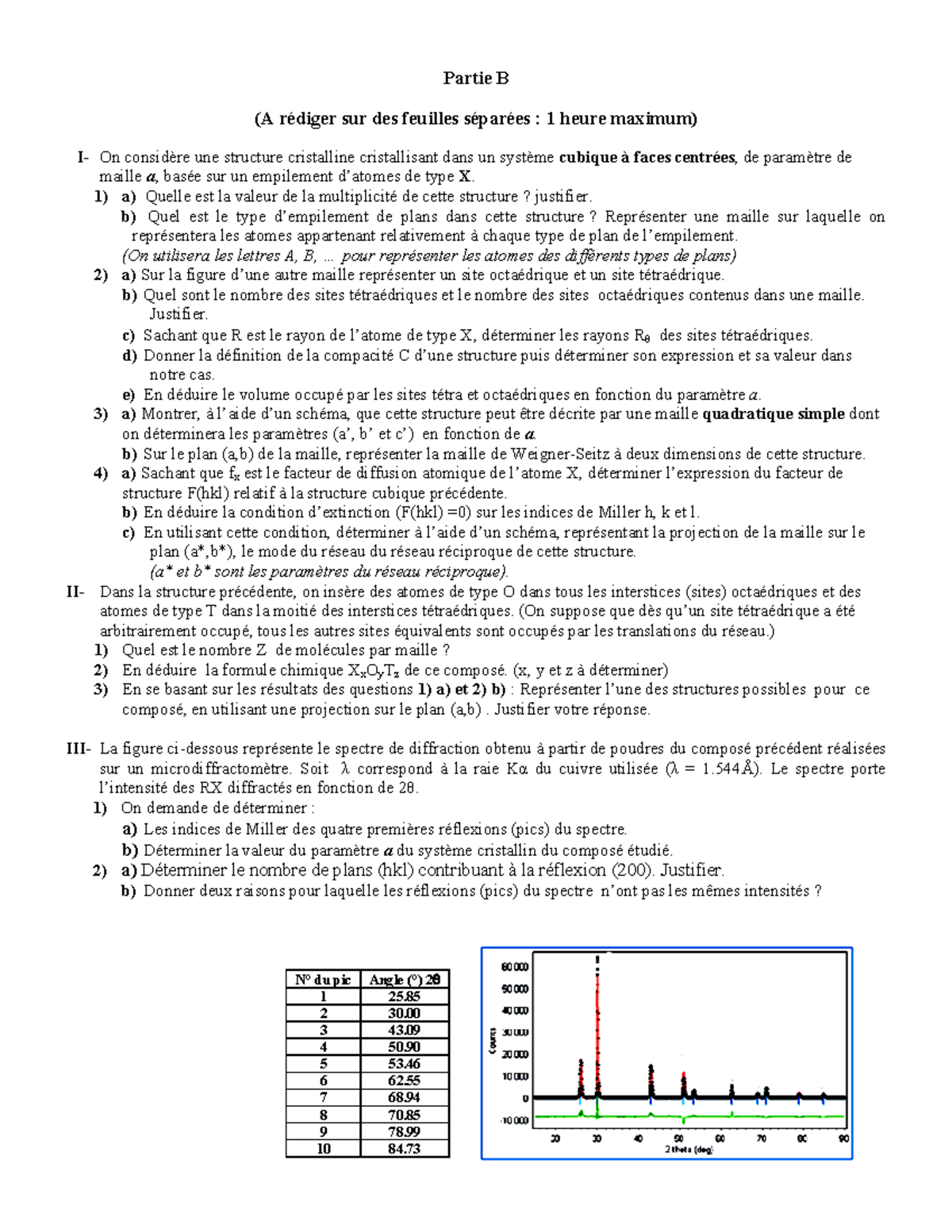 Phy mat examen 01 - Cours - Partie B (A rédiger sur des feuilles ...