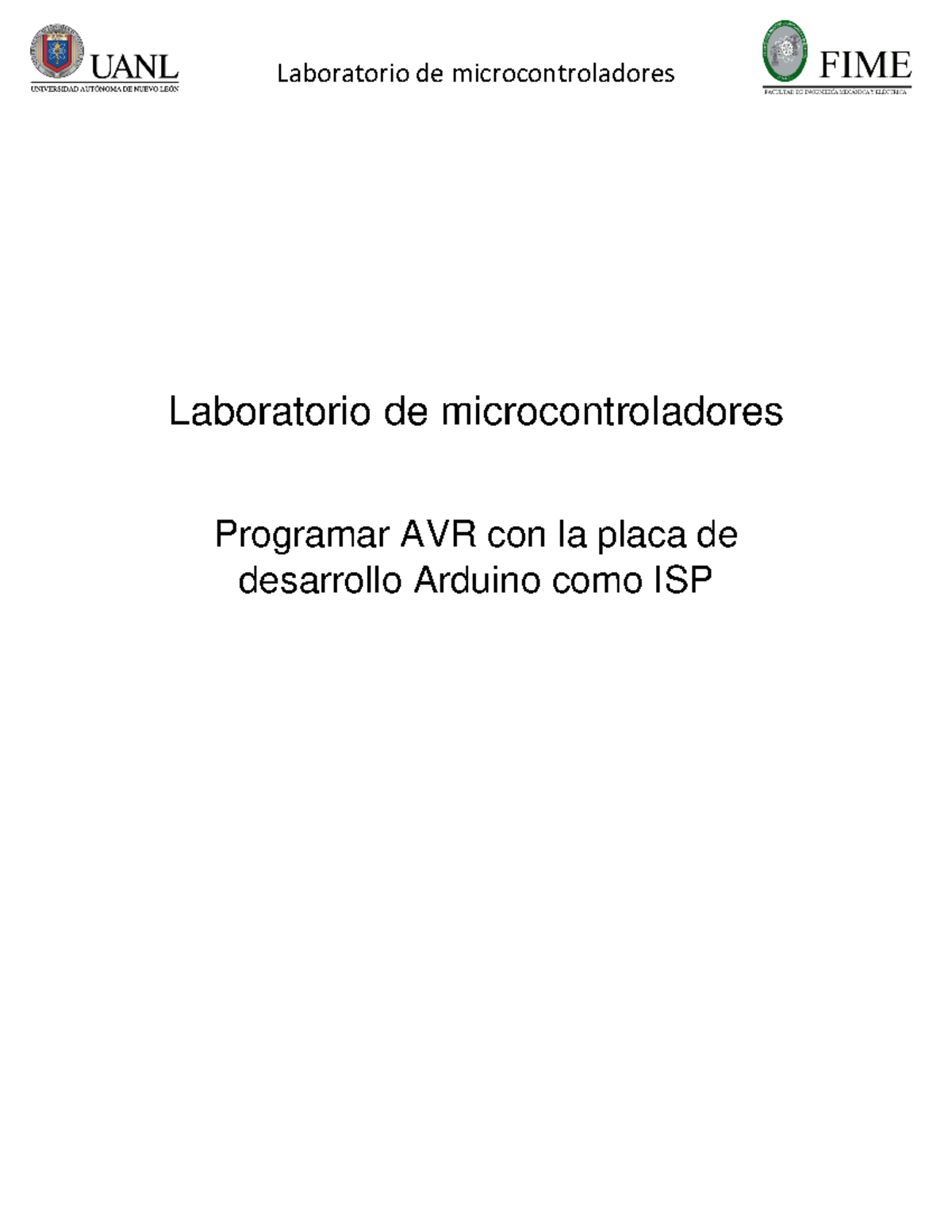Programar AVR con Arduino como ISP - Laboratorio de microcontroladores Programar AVR con la ...