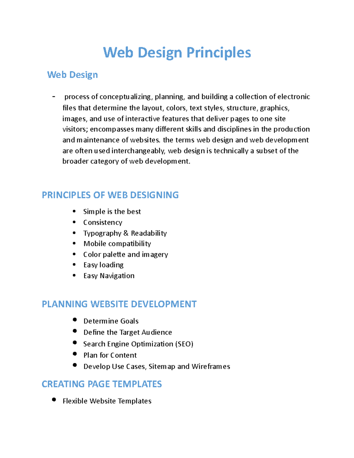 Web Design - the terms web design and web development are often used ...