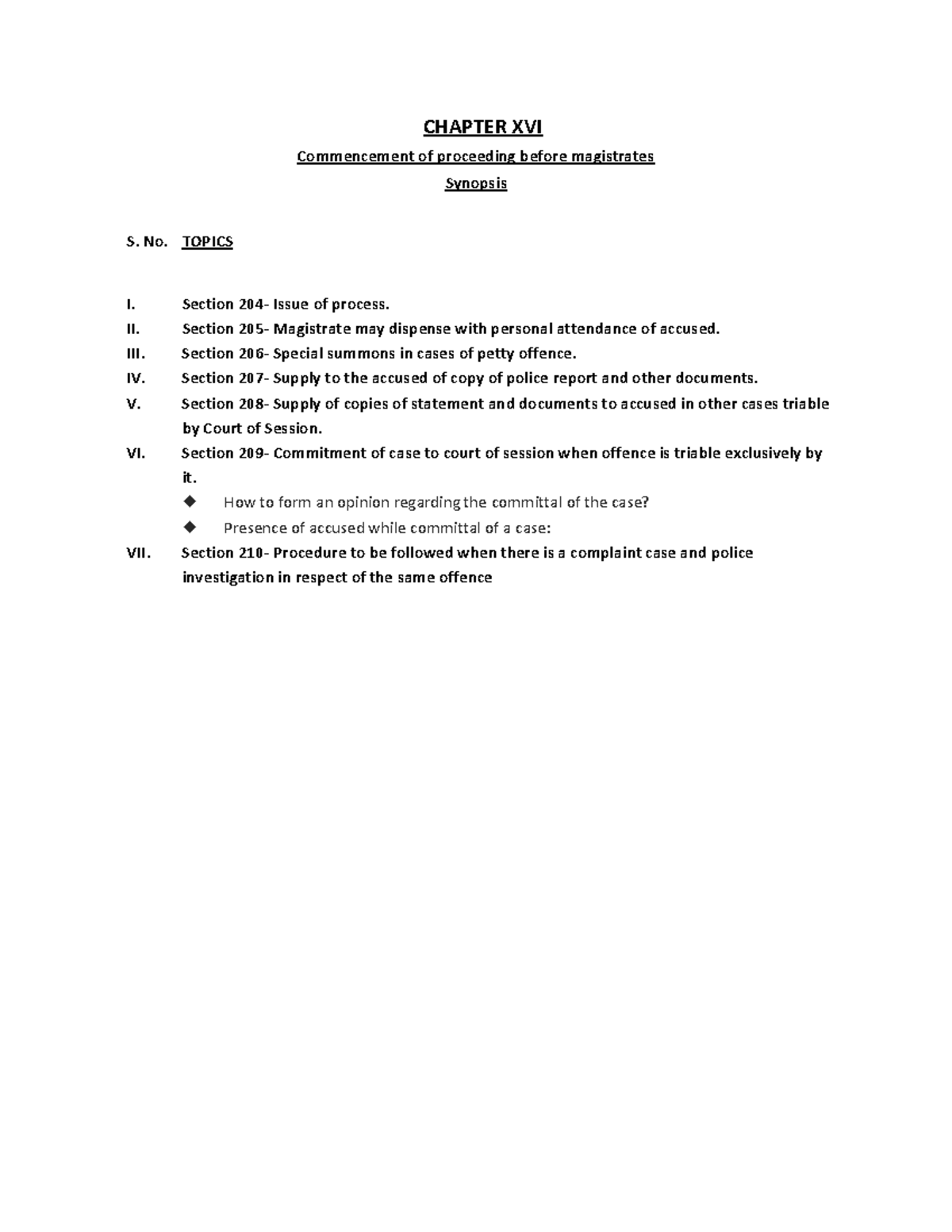 Commencement of proceeding before magistrates - CHAPTER XVI ...