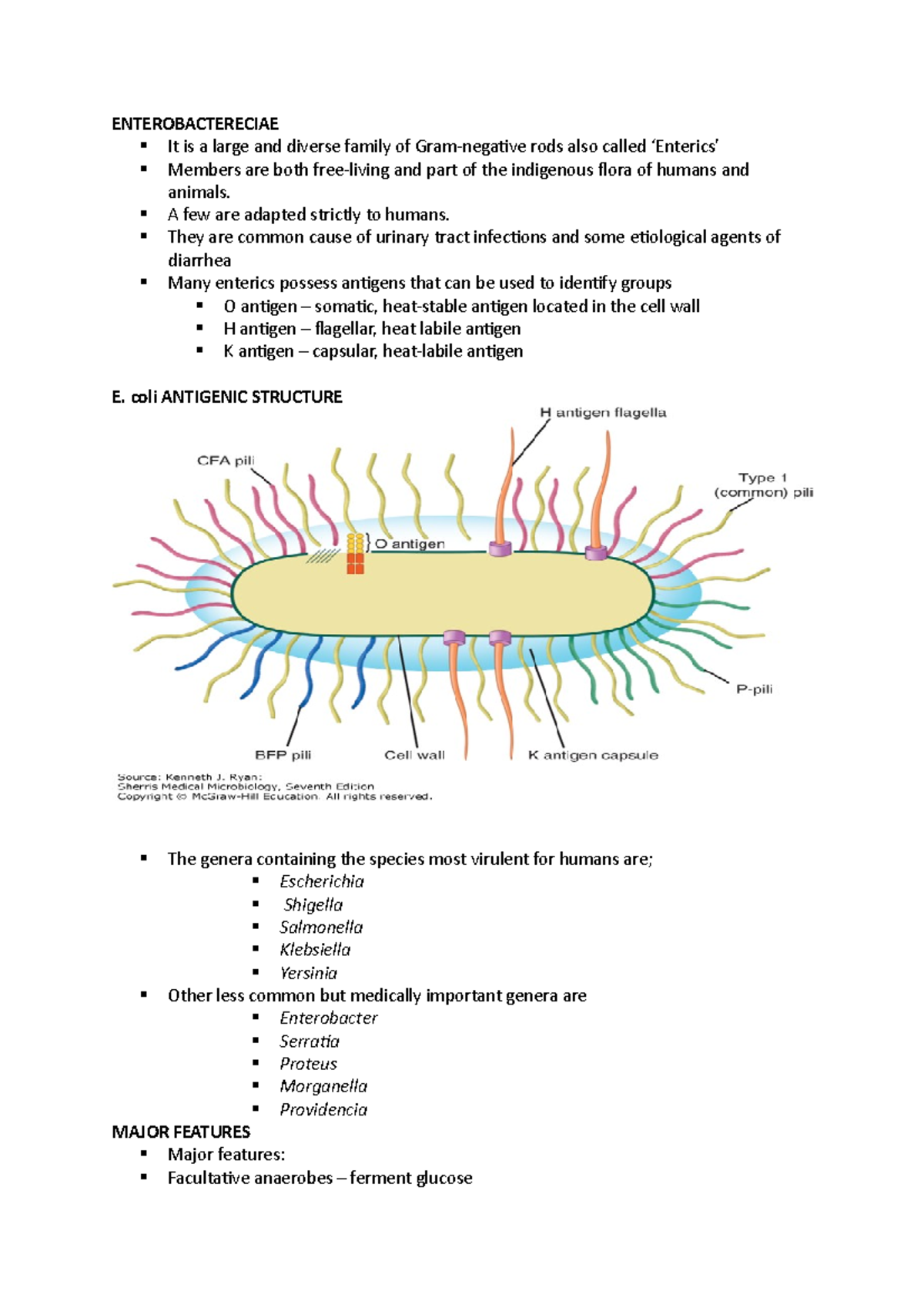Enterobactereciae - Gram negative enterobactericiae - ENTEROBACTERECIAE ...