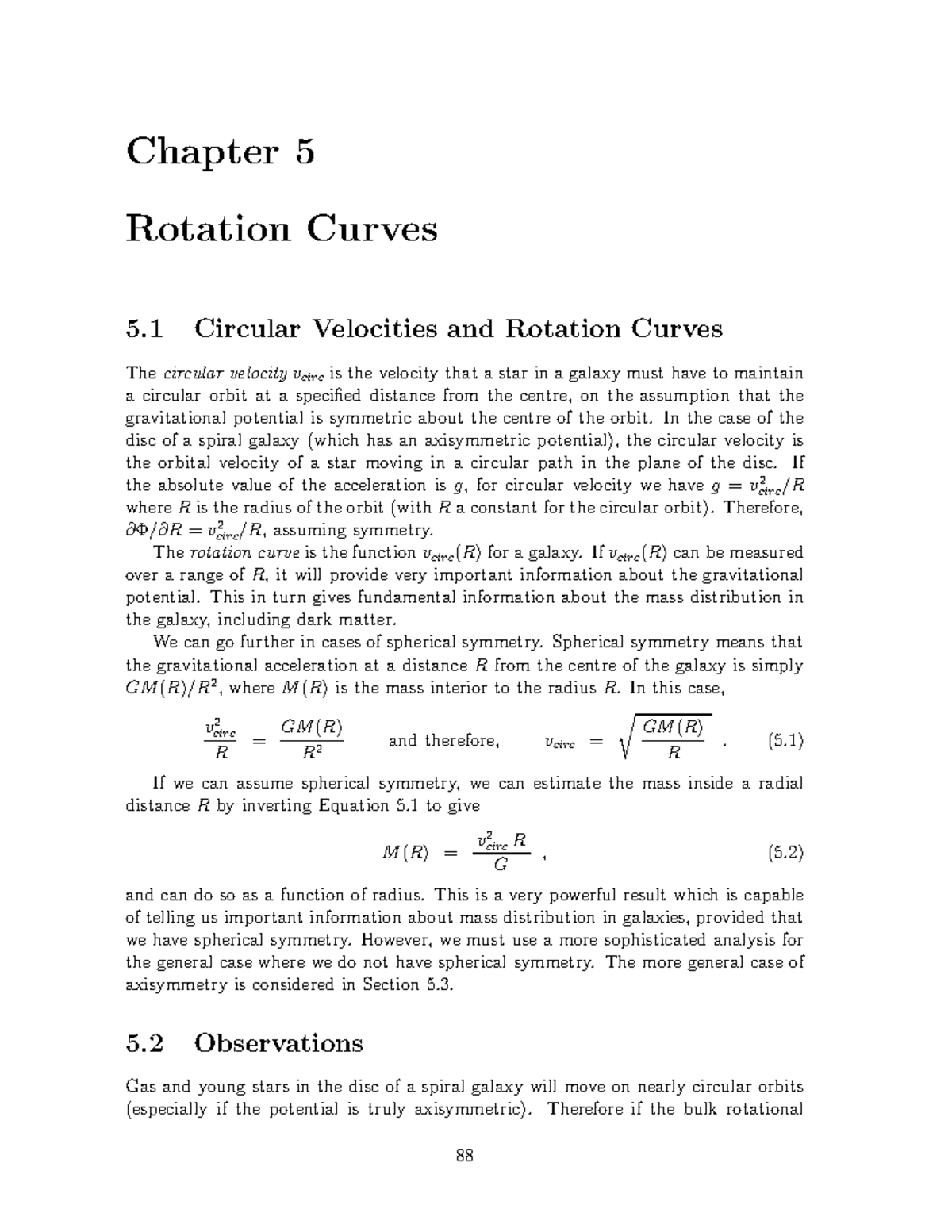 Galactic rotation - Chapter 5 Rotation Curves 5 Circular Velocities and Rotation Curves The ...