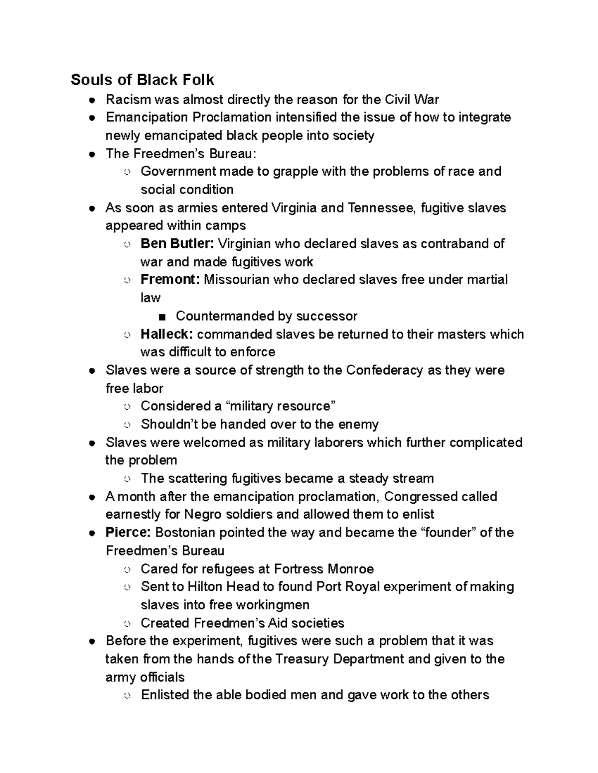 HSTY 109 HW Souls of Black Folk - Souls of Black Folk Racism was almost ...