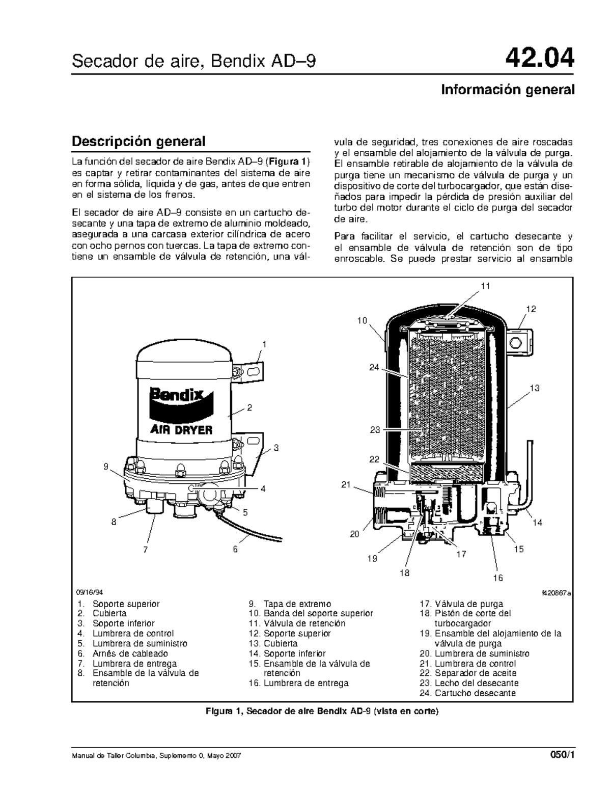 º Secador de aire Bendix AD-9 - Información general Descripción general ...