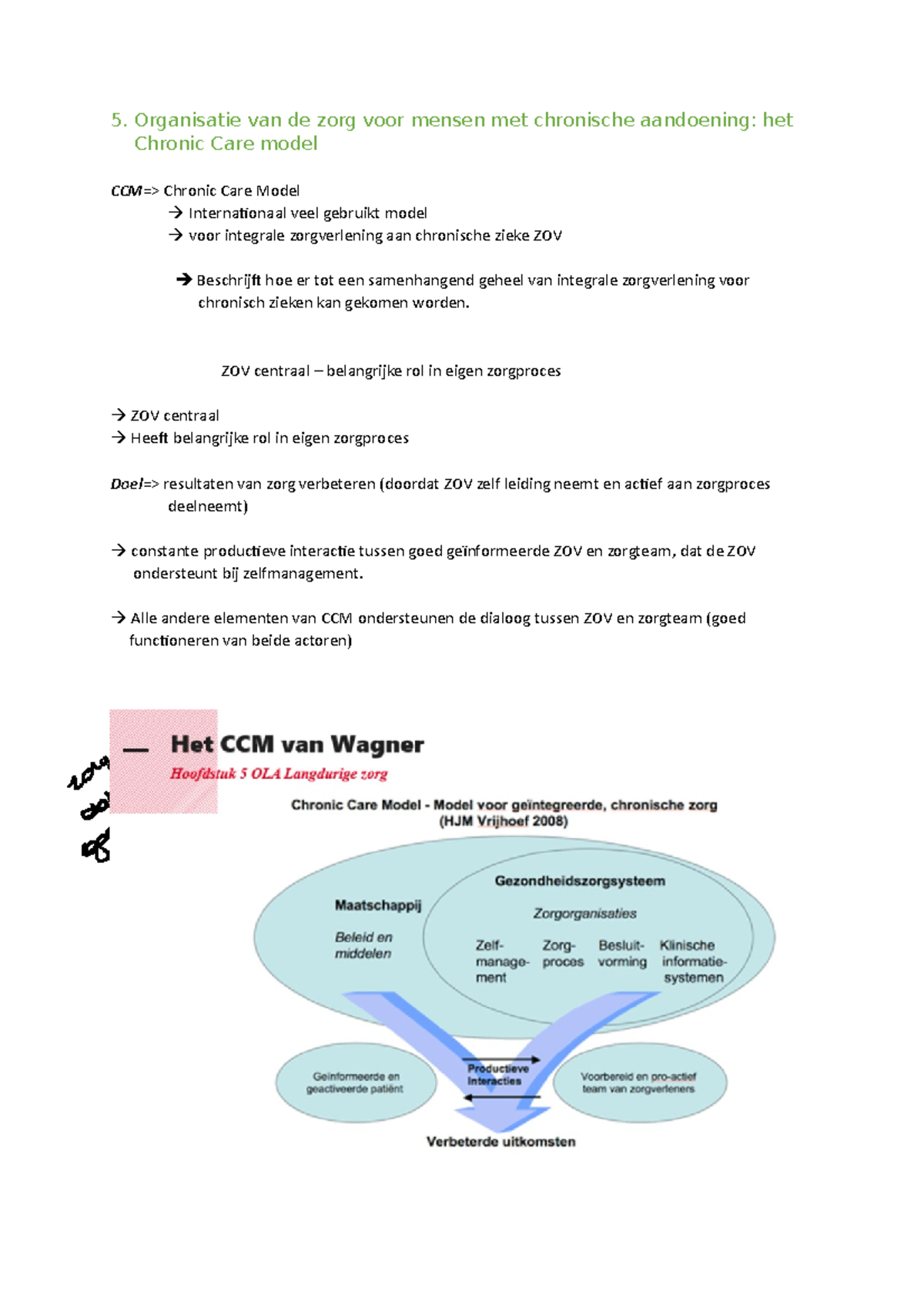 5. Organisatie van de zorg voor mensen met chronische aandoening het ...
