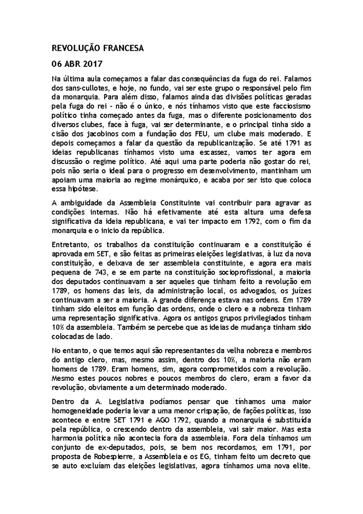 06 ABR 2017 - History of French Revolution - Class - REVOLUÇÃO FRANCESA ...