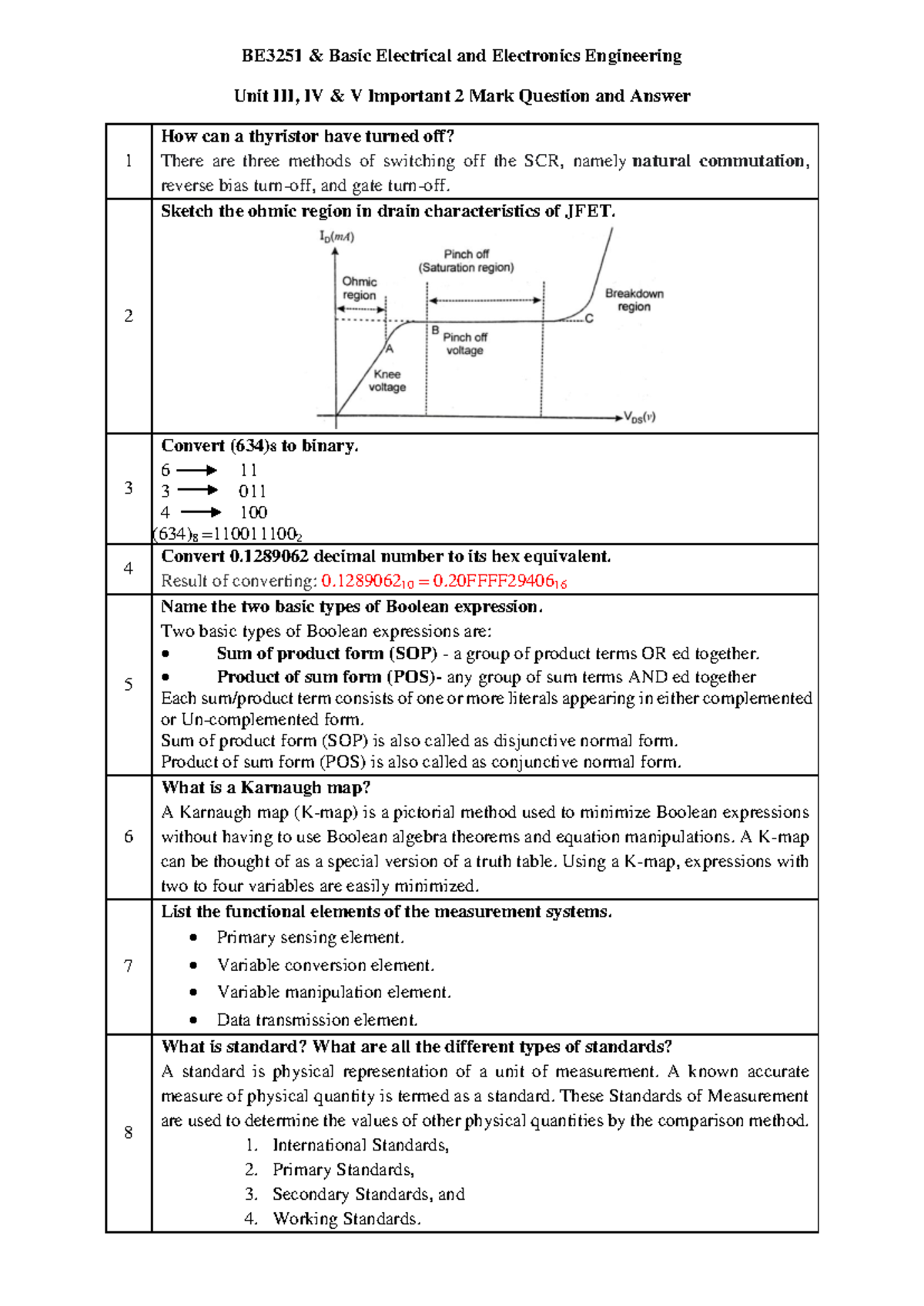 2 Marks Question with Answer - BE3251 & Basic Electrical and ...