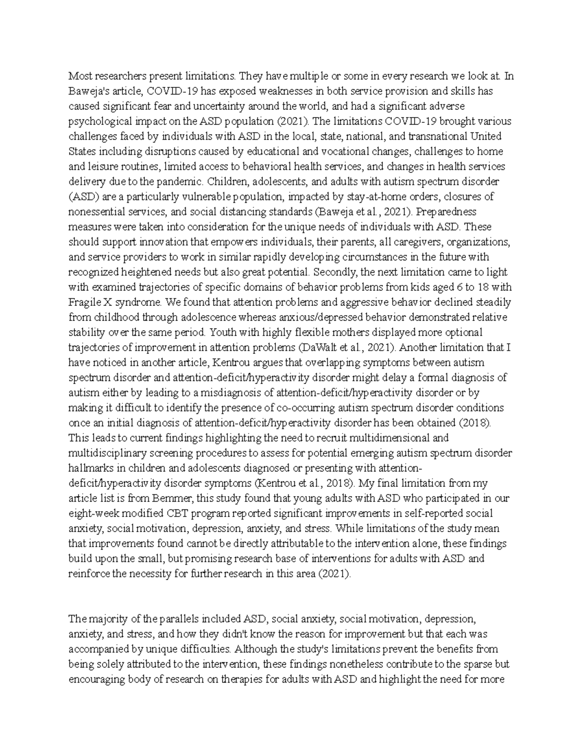 Limitations - n/a - Most researchers present limitations. They have ...