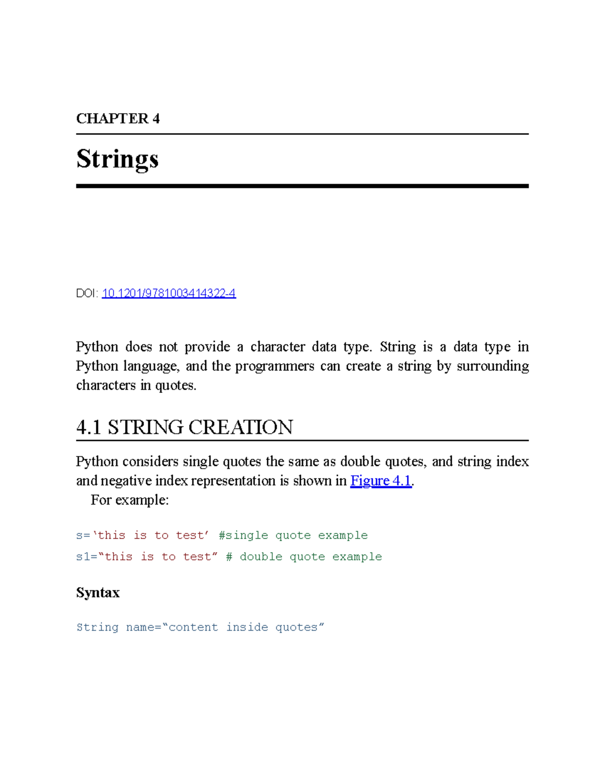 String Python Notes Please Give Your Document A Descriptive And Clear Title Chapter 4