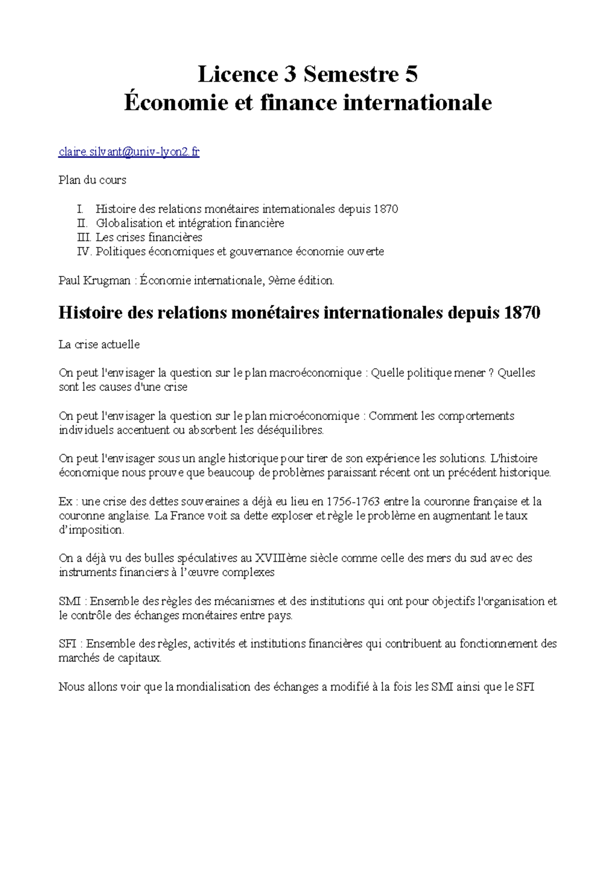 Économie et finance internationale sem5 - Warning: TT: undefined function: 32 Licence 3 Semestre ...