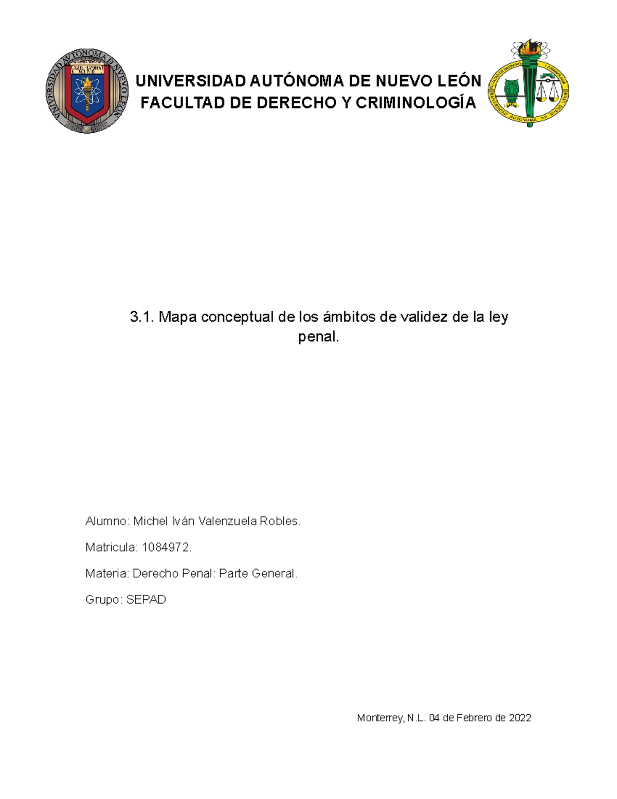3.1. Mapa conceptual de los ambitos de validez de la ley penal ...