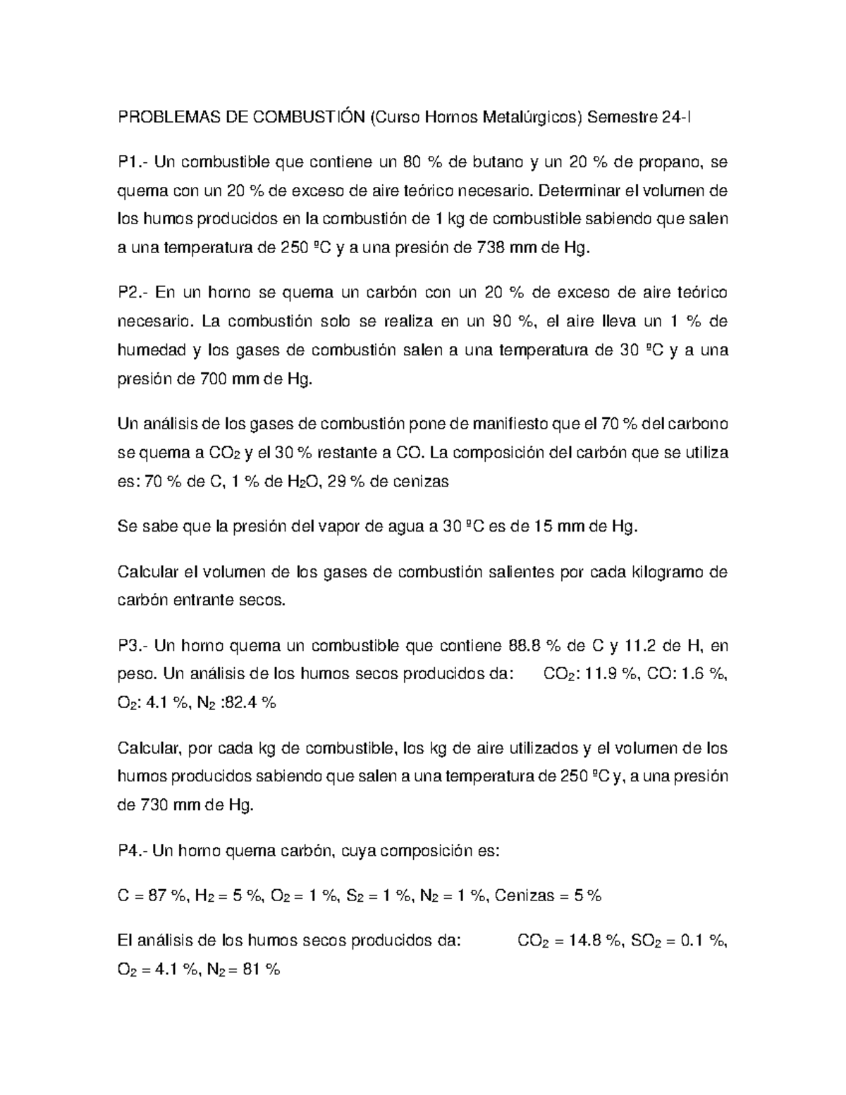 Prob. combustión - ..... - PROBLEMAS DE COMBUSTIÓN (Curso Hornos ...