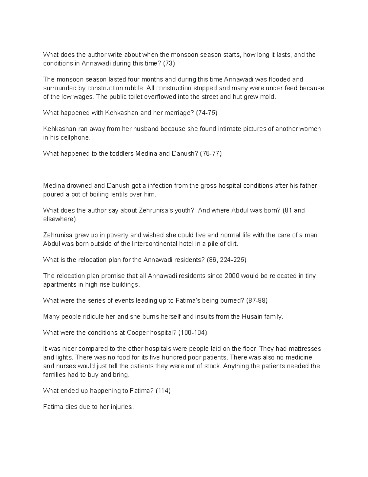 Reading 2 - What does the author write about when the monsoon season ...