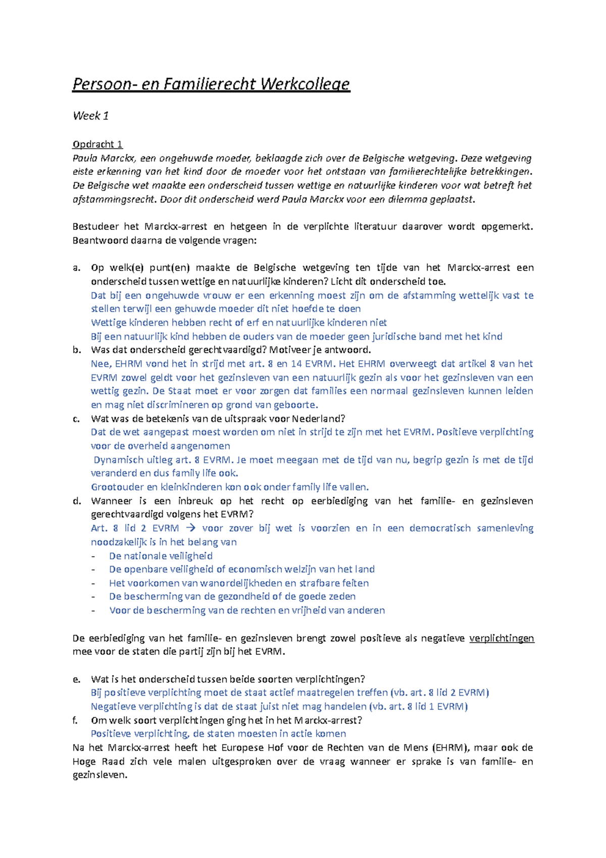 Persoon- en Familierecht Werkcollege - Deze wetgeving eiste erkenning ...