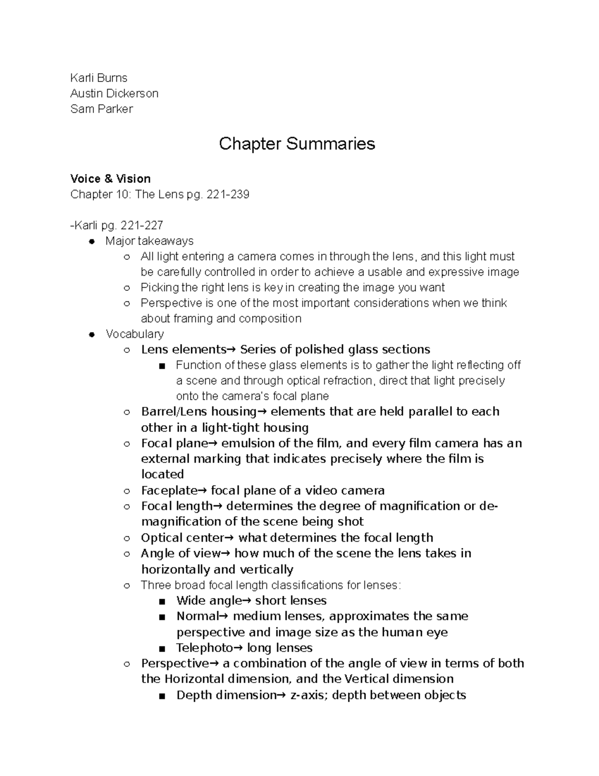 Voice&Vision Ch.10 and Ch - Karli Burns Austin Dickerson Sam Parker ...