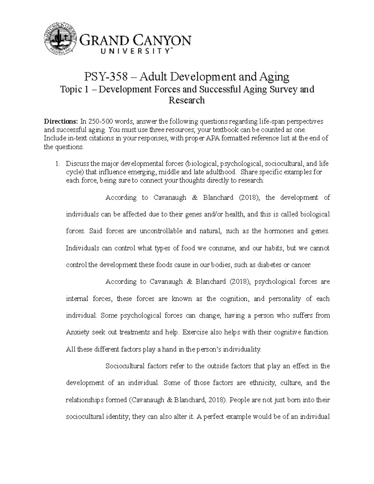 T1 Development Forces Online - PSY-358 – Adult Development and Aging ...
