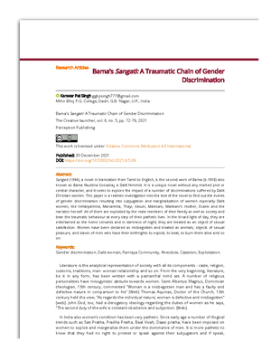 Bama’s Karruku and Sangathi The True Reflections of Indian Dalit Women ...