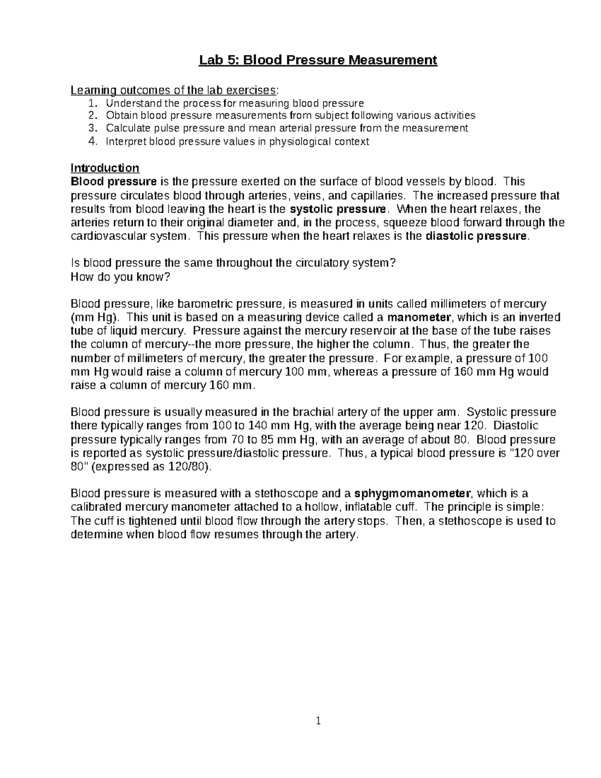 AP2 Lab5 Blood pressure measurement lab SP21 - Lab 5: Blood Pressure ...