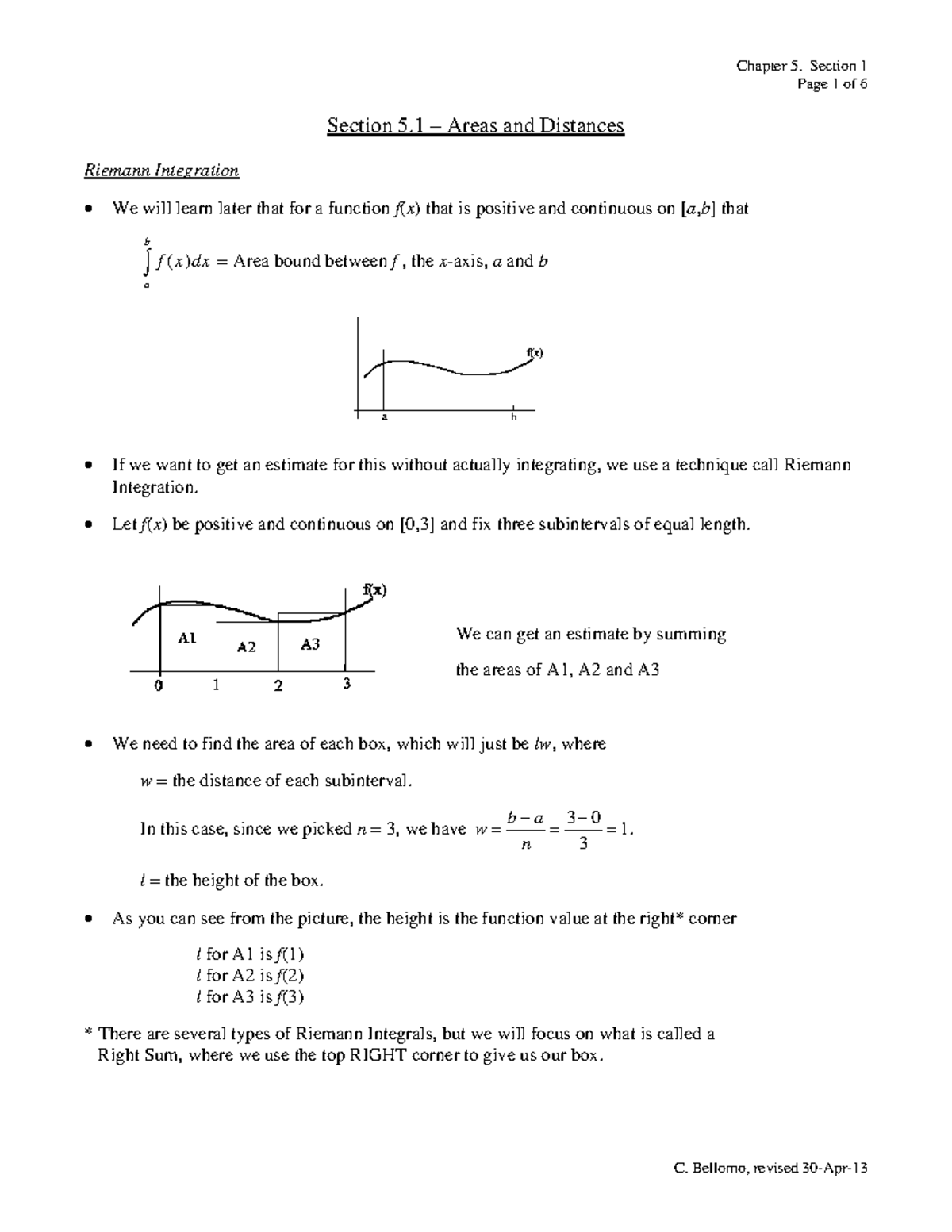 Ch05-Sect01B Section 5.1 – Areas and Distances - Page 1 of 6 Section 5 ...