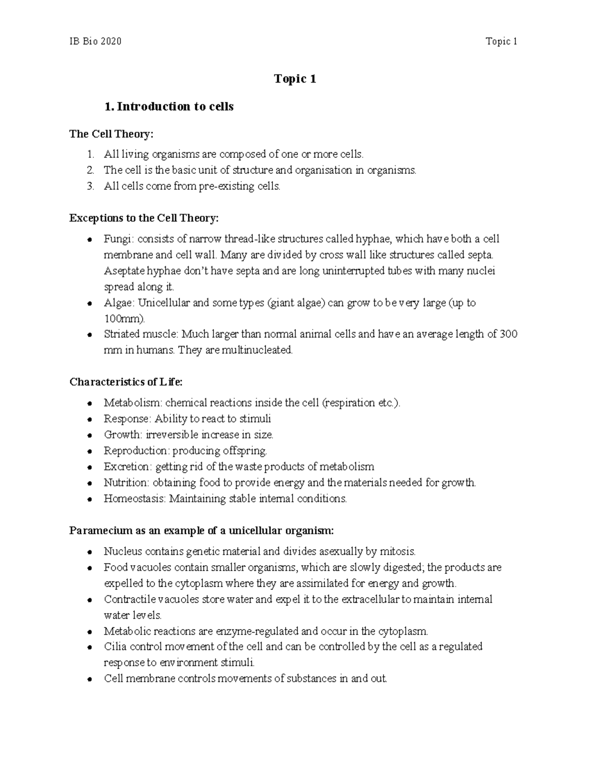Cell Biology and DNA replication ANHB1101 notes - Topic 1 1 ...