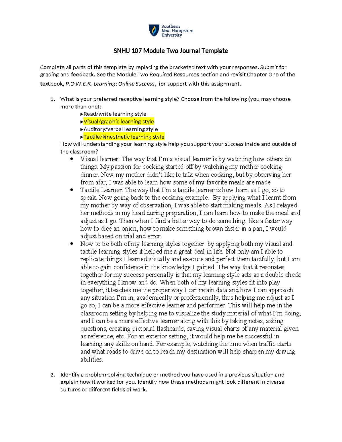 SNHU 107 Module Two Journal - SNHU 107 Module Two Journal Template ...