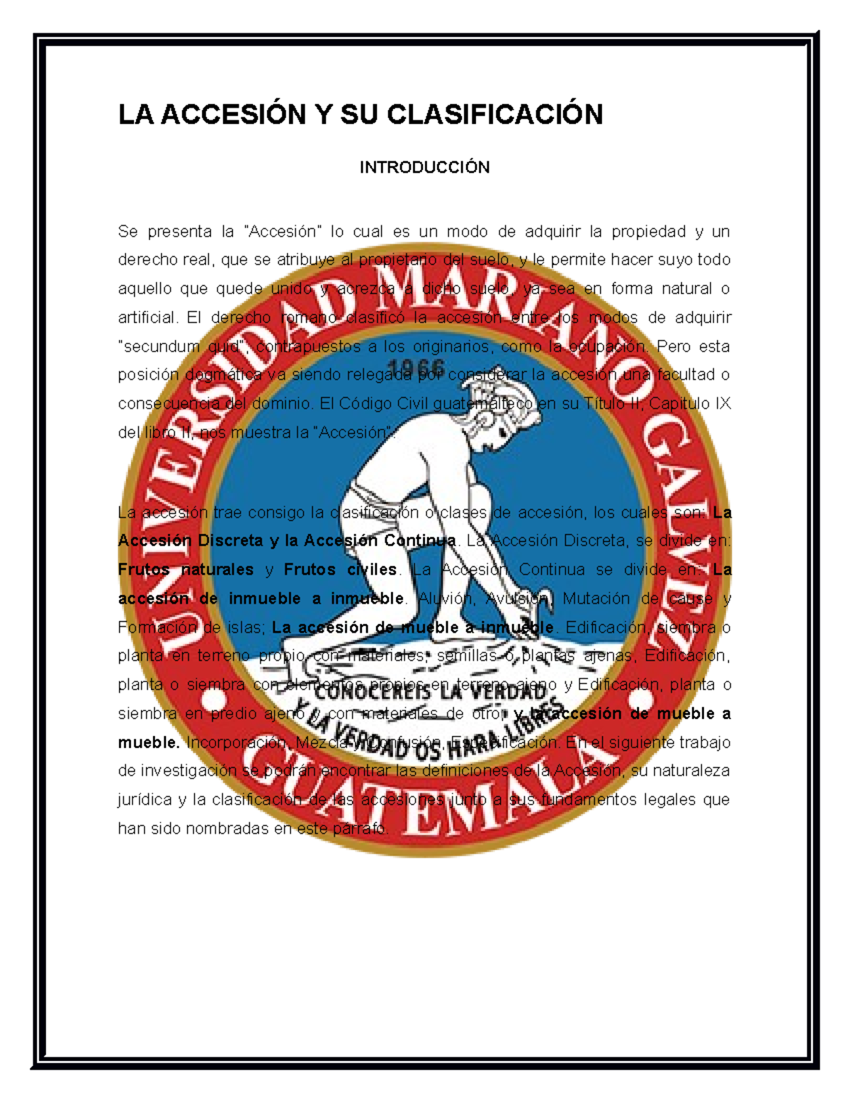 LA ACCESIÓN Y SU CLASIFICACIÓN - LA ACCESIÓN Y SU CLASIFICACIÓN ...