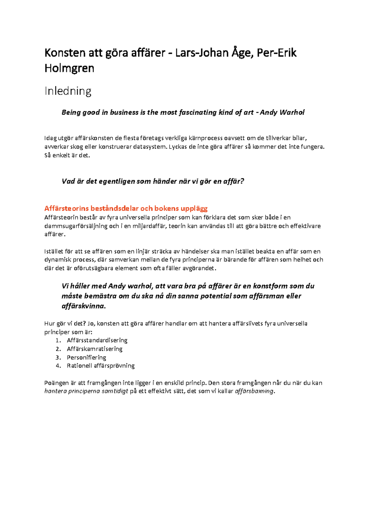Konsten att göra afärer, Lars-Johan Åge, Per-Erik Holmgren - Konsten ...