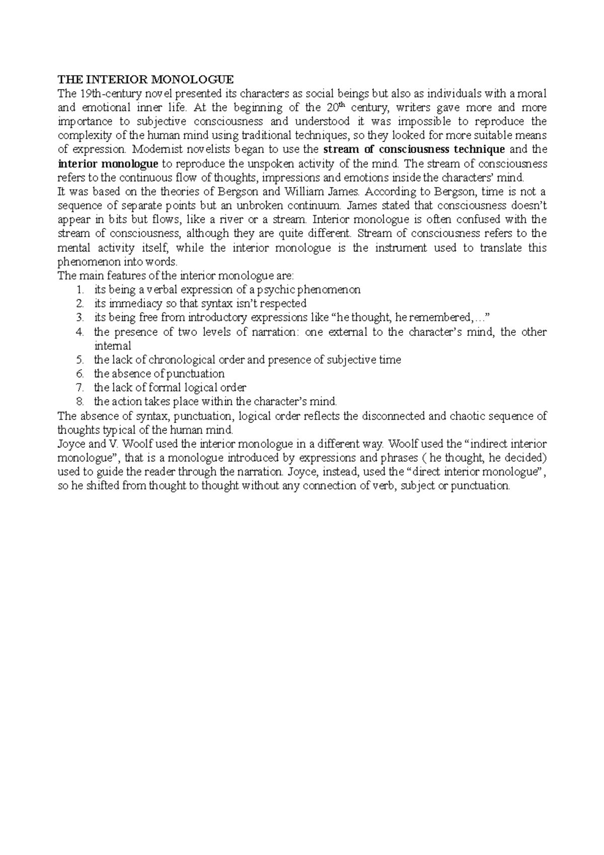 cosa è il monologo interiore (interior monologue) - THE INTERIOR ...