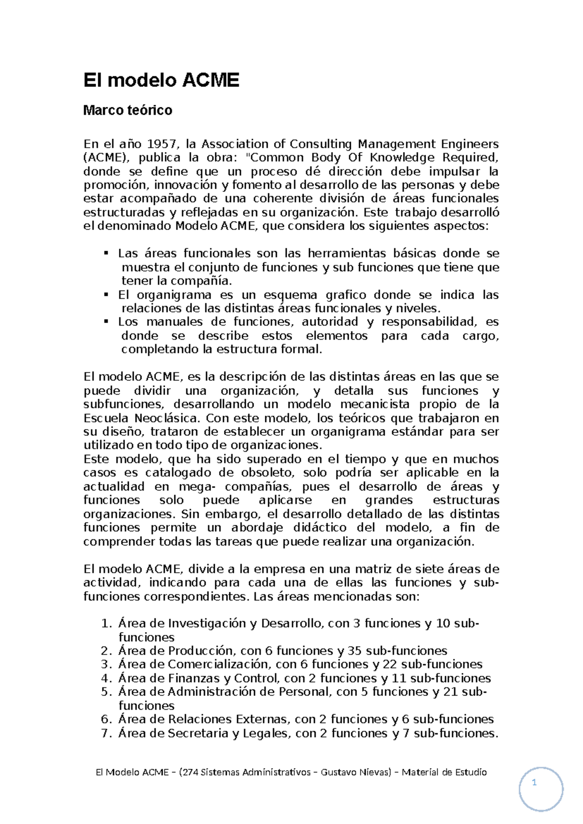 El modelo ACME (completo) - El Modelo ACME – (274 Sistemas ...