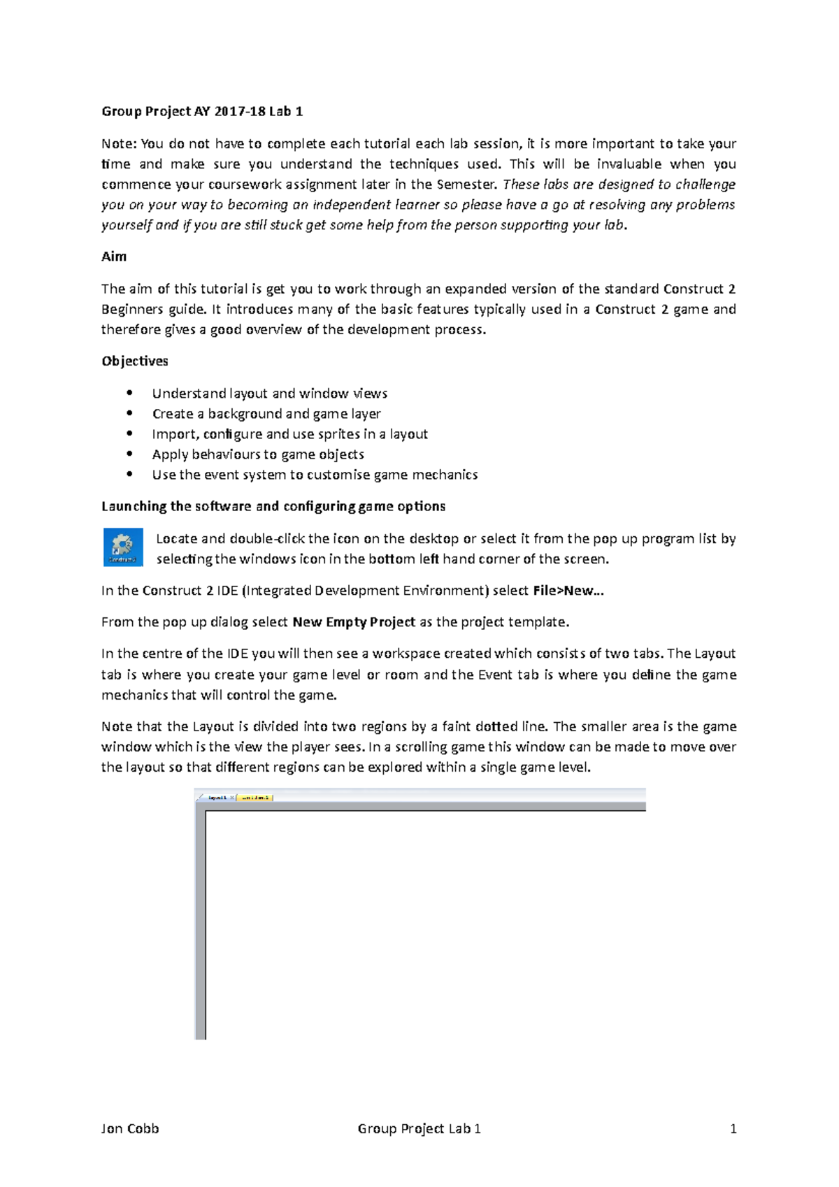 Group Project Lab 1 - lab1 - Group Project AY 2017-18 Lab 1 Note: You ...