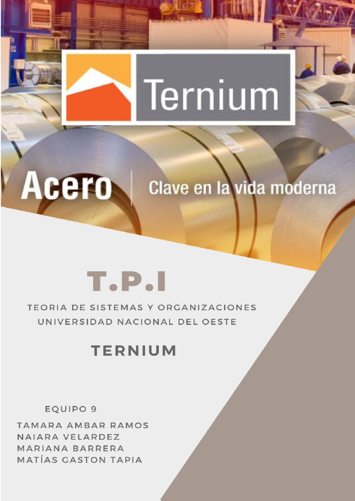 TERNIUM TRABAJO DE INVESTIGACION - Índice RECONOCIMIENTO - Contenido 1). Descripción: - 2 ...