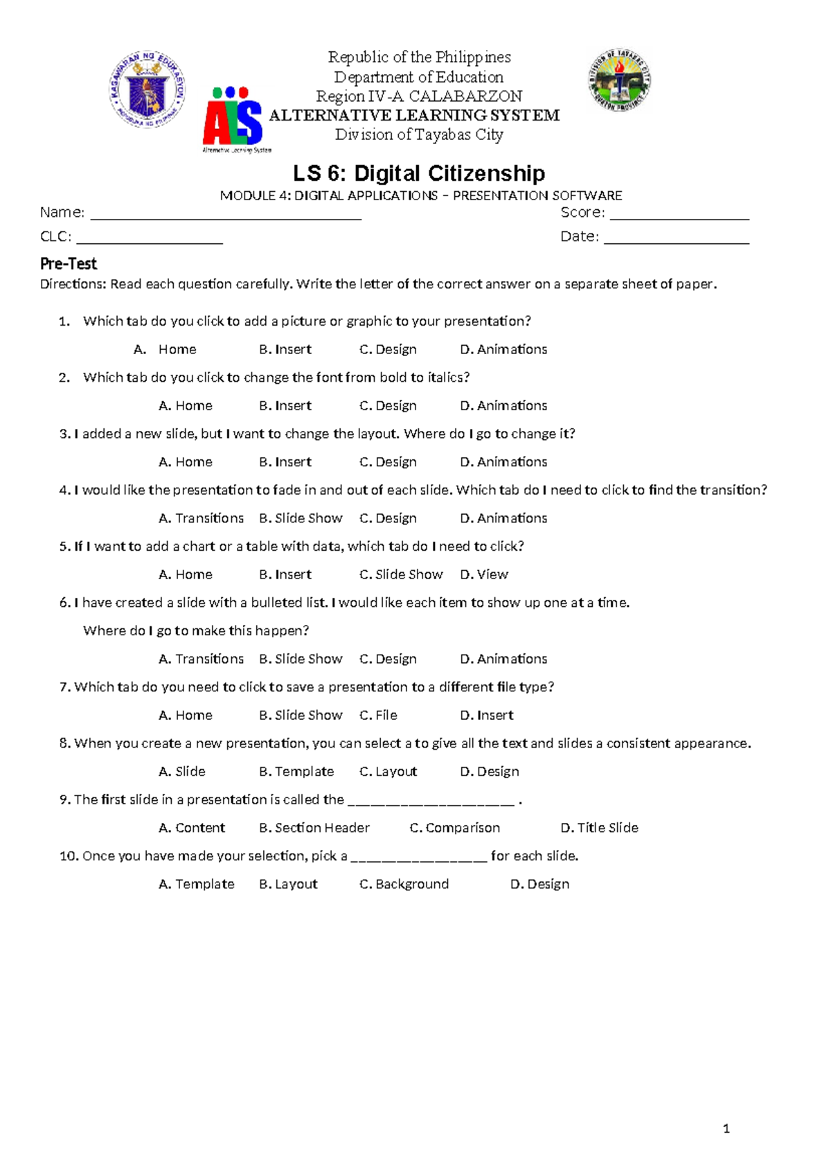 Ls6 Module 4 powerpoint - Republic of the Philippines Department of ...