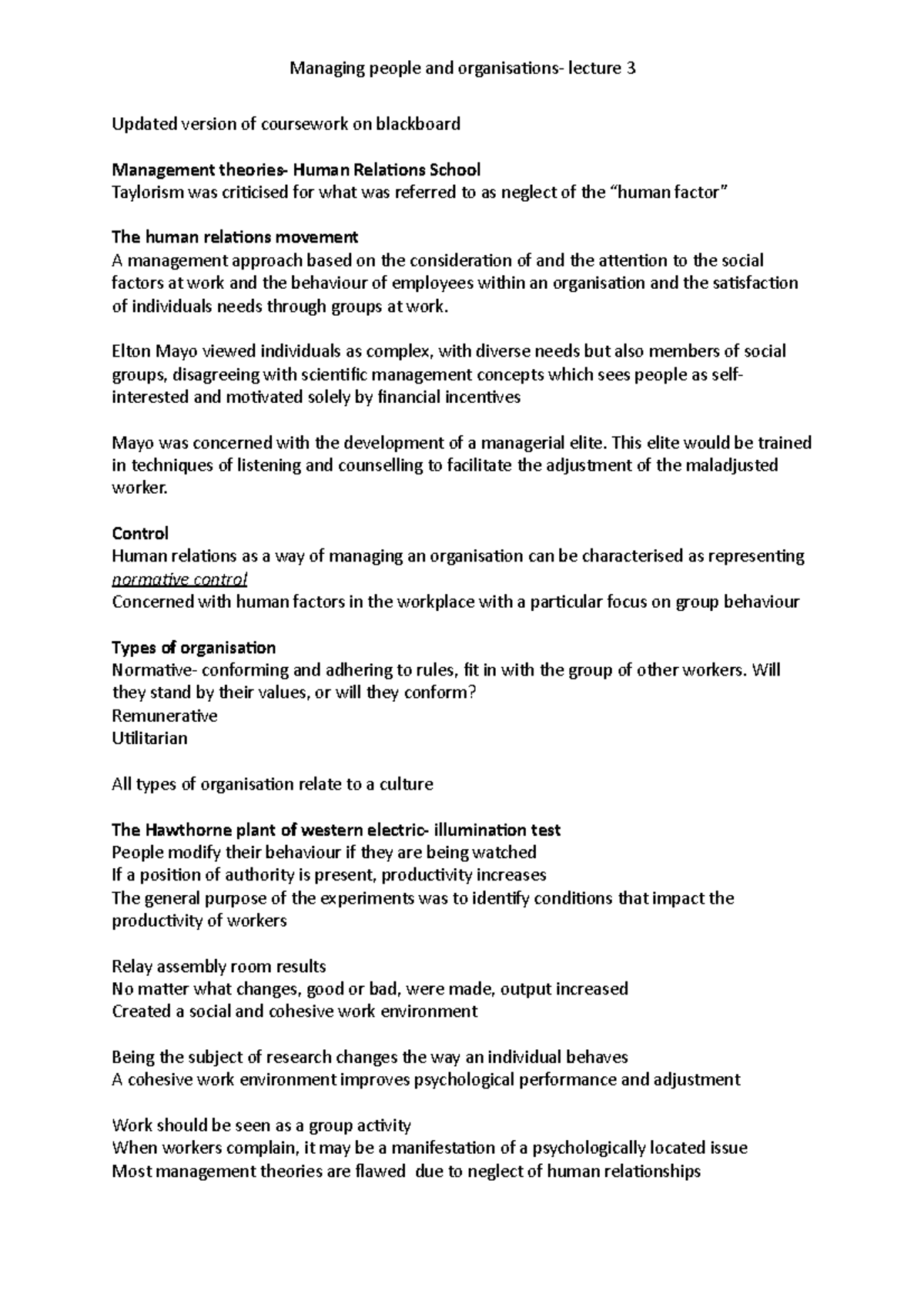 Lecture 3 Managing People and Org. - Managing people and organisations ...